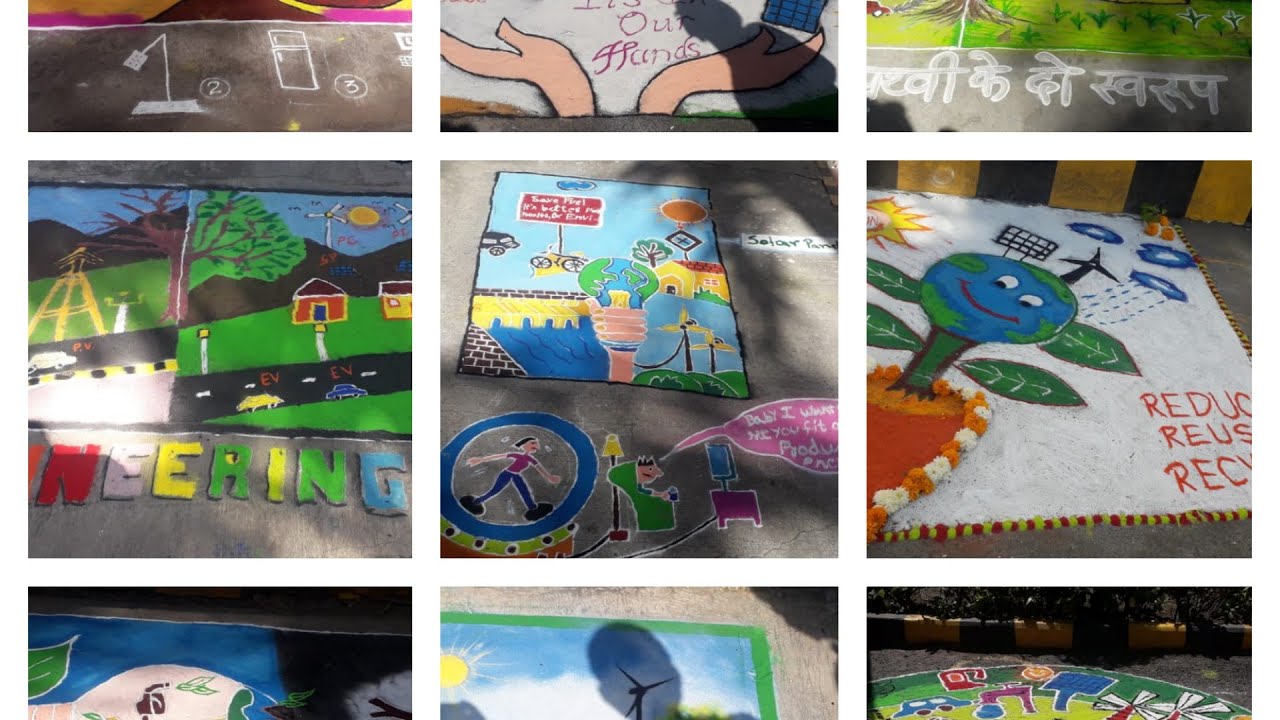 Rangoli On Energy Conservation . - YouTube