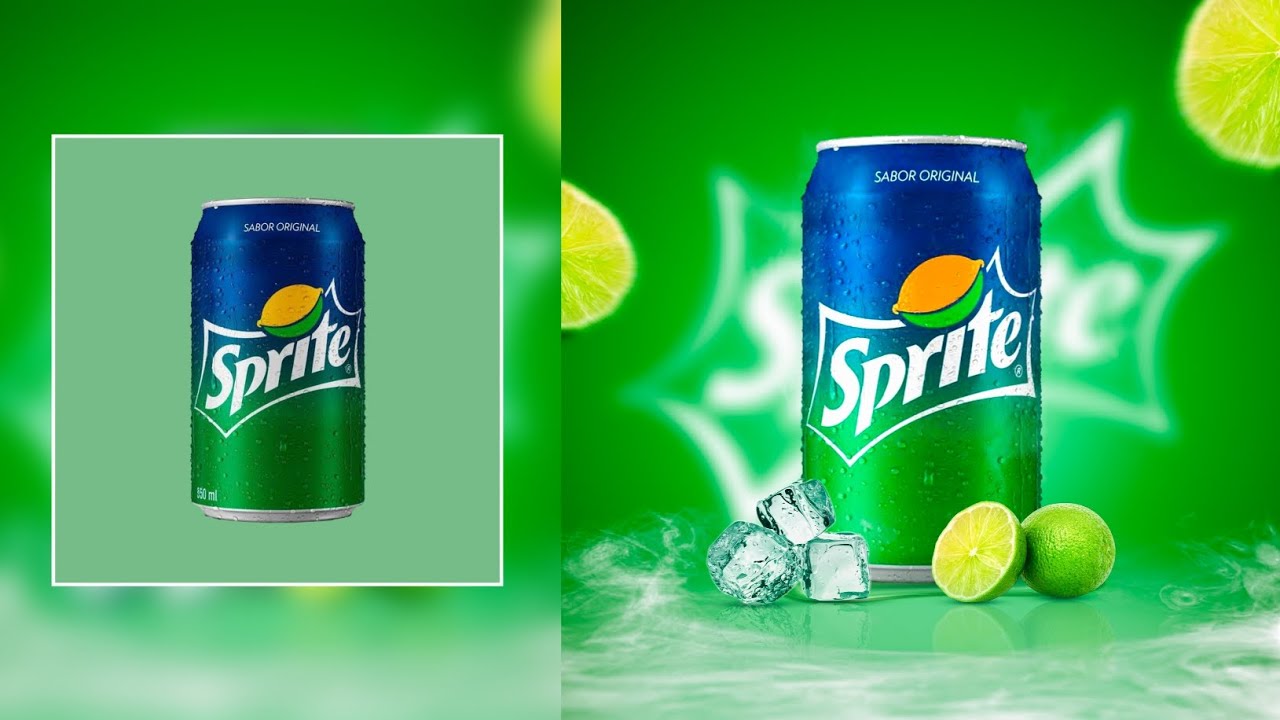 MANIPULASI POTO PRODUK DI Pixellab | DESAIN POSTER IKLAN MINUMAN SPRITE ...