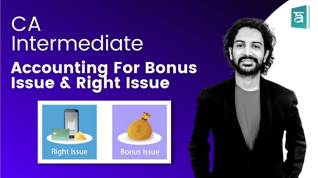 Accounting for Bonus issue and Rights issue for CA Inter | Accounting ...