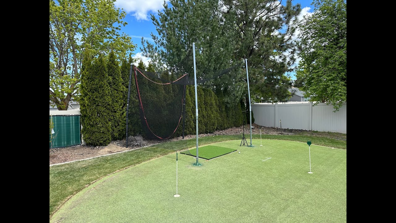 My Outdoor Golf Hitting Bay Setup - YouTube