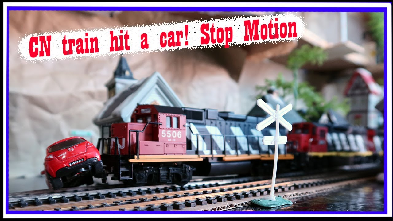 CN train hit a car! - Stop Motion - YouTube