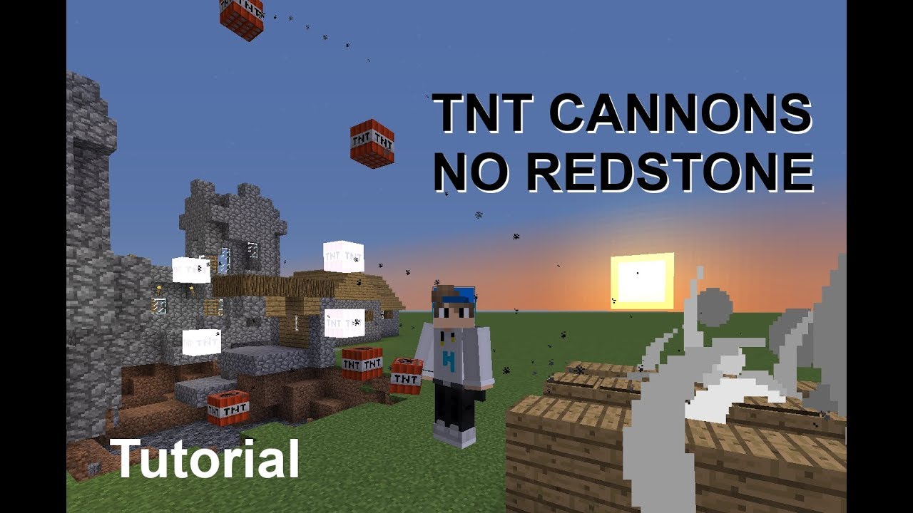 Advanced TNT Cannons - NO REDSTONE NEEDED (Minecraft Tutorial) - YouTube