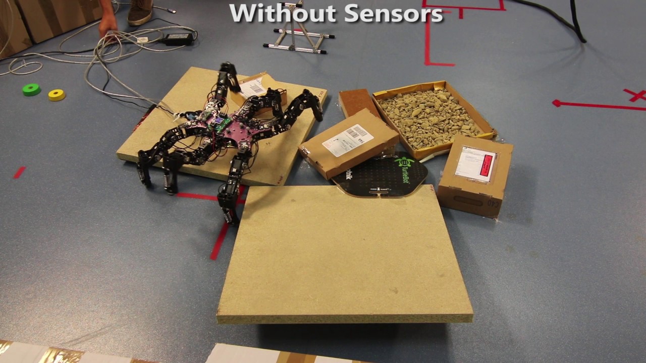 Closed-loop control of a hexapod robot with force foot sensors - YouTube