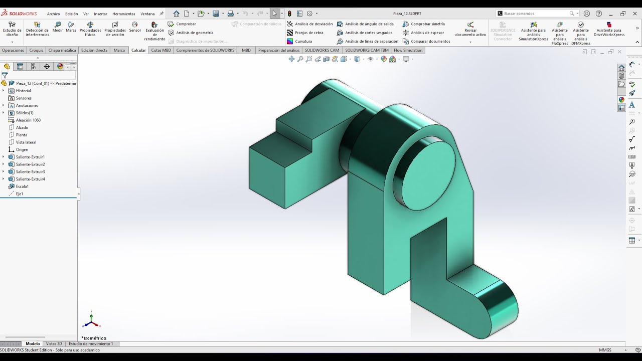 Tutorial de Diseño de Piezas en SolidWorks 03 - YouTube