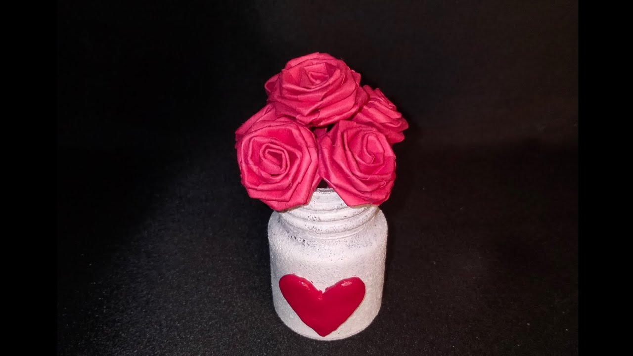 Mini Paper Roses | Mini Acrylic Bottle Art - YouTube