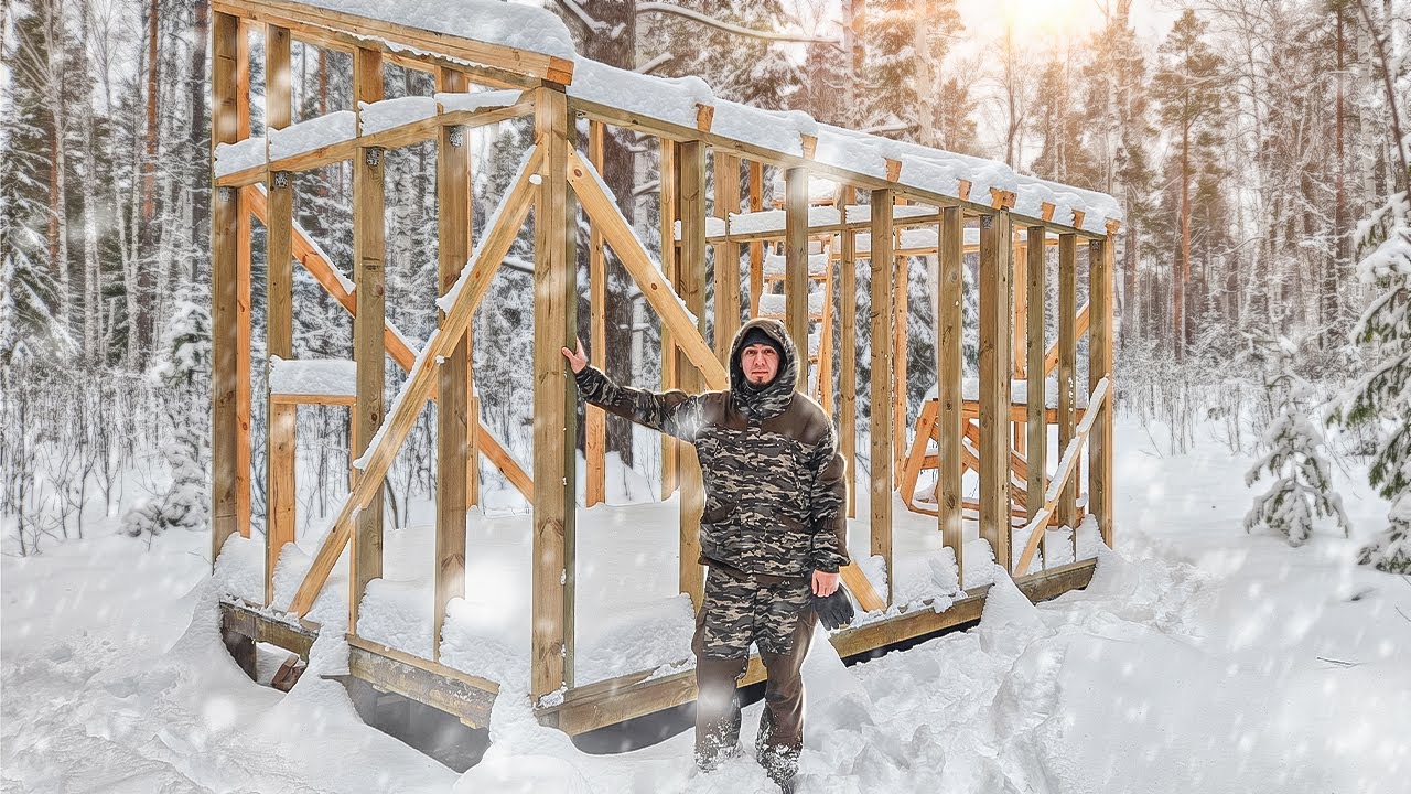 From start to finish. I am alone building a house in the wild forest ...