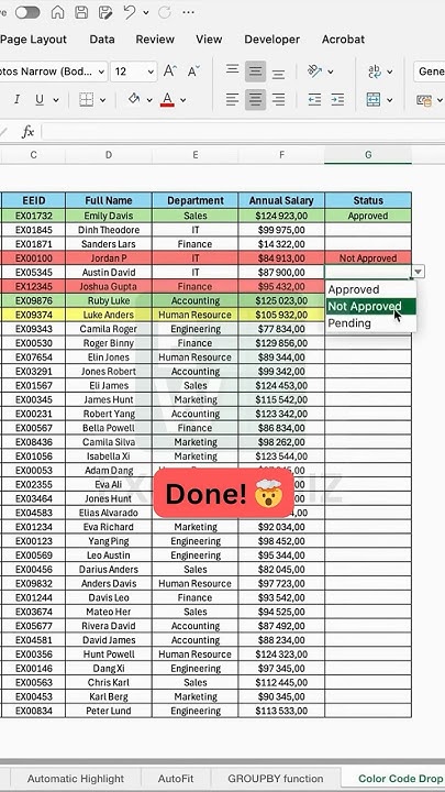 Excel: How to Colour Coded Drop Down List using Conditional Formatting! - YouTube
