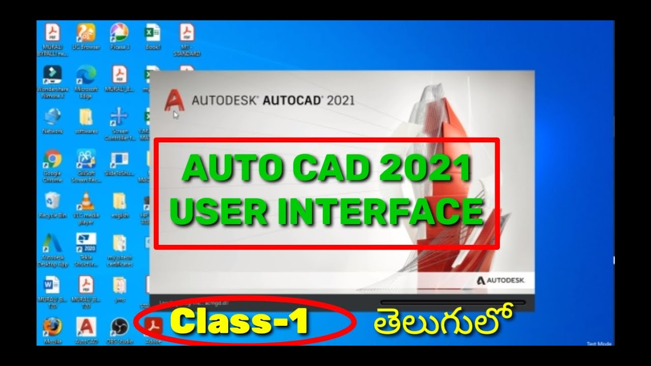 Auto cad 2021 user interface tutorial-1 telugulo - YouTube