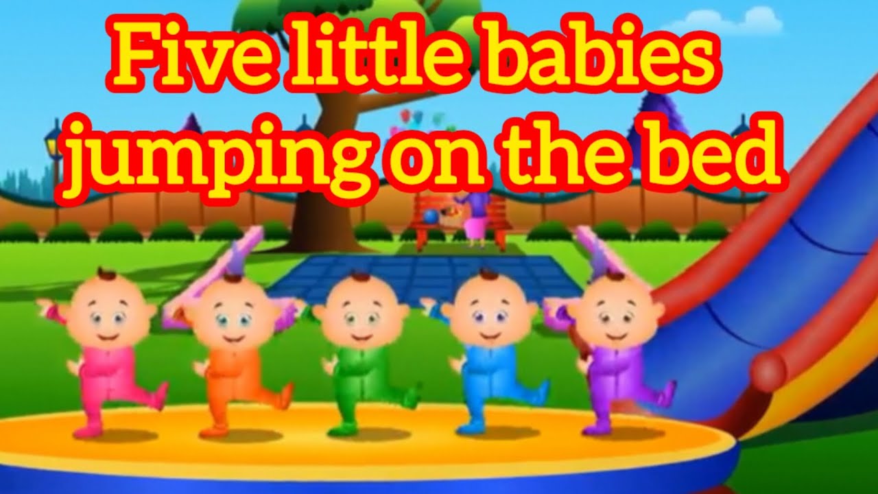 Five Little babies Jumping on the bed - Animation English Nursery rhyme ...