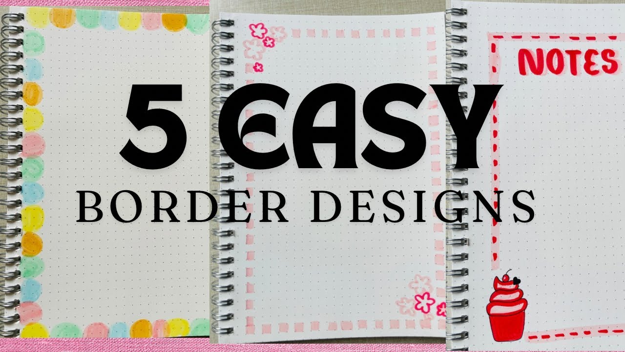 🌼5 EASY BORDER DESIGNS🌼 - YouTube