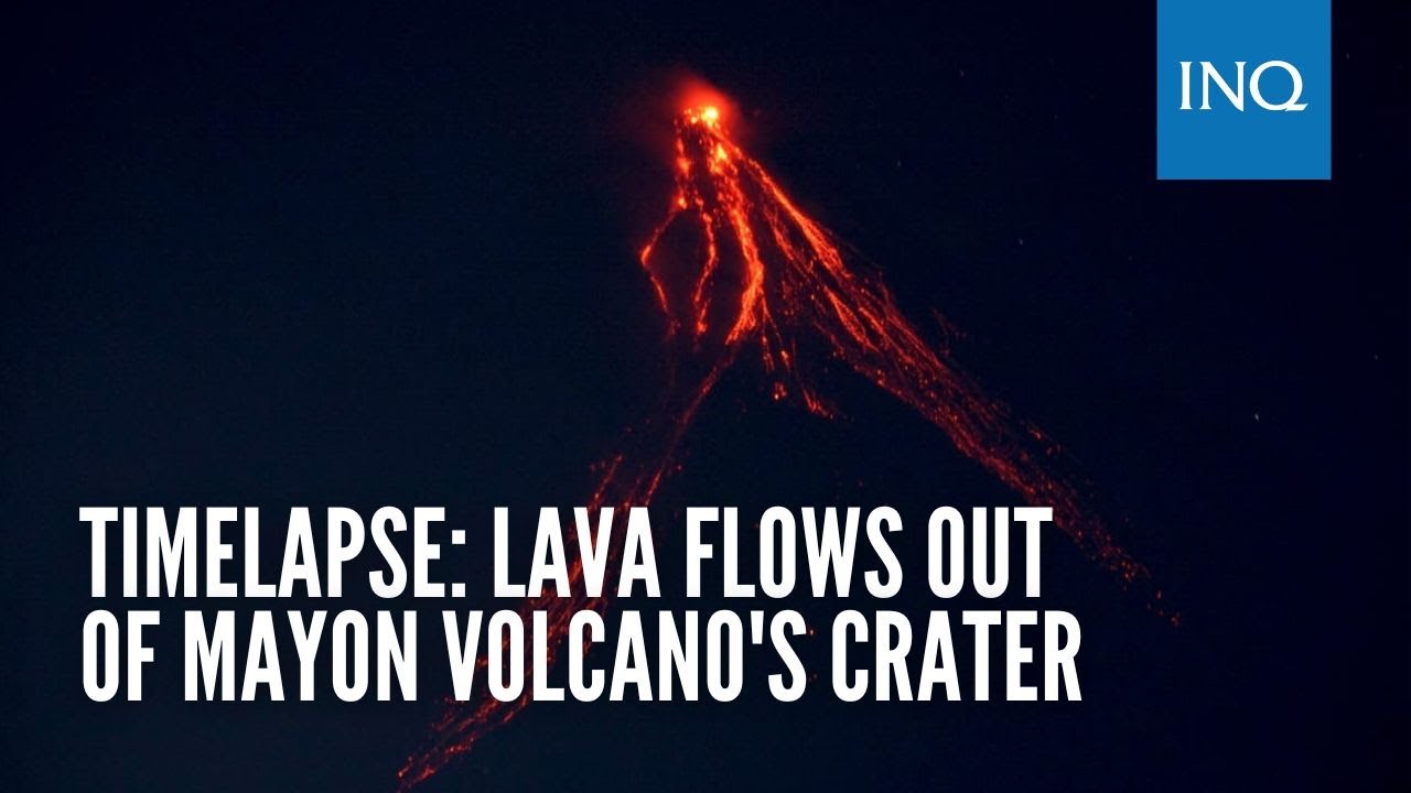 Lava flows out of Mayon Volcano's crater - YouTube