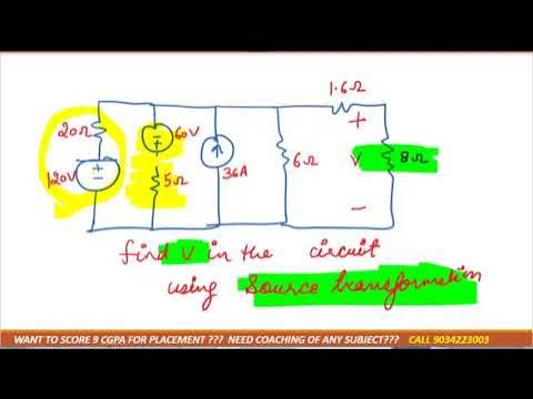 source transformation problem in electrical - YouTube
