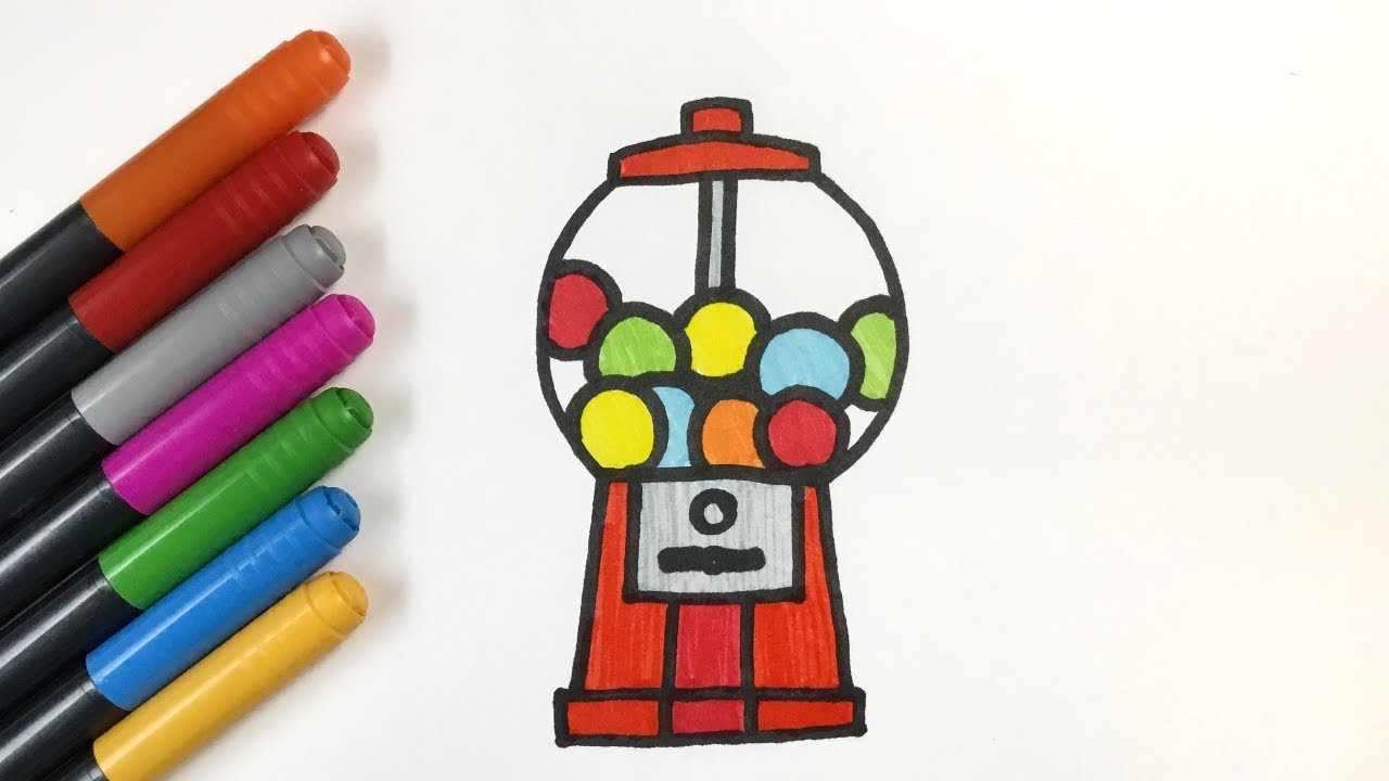 how to draw a gumball machine | easy doodle - YouTube