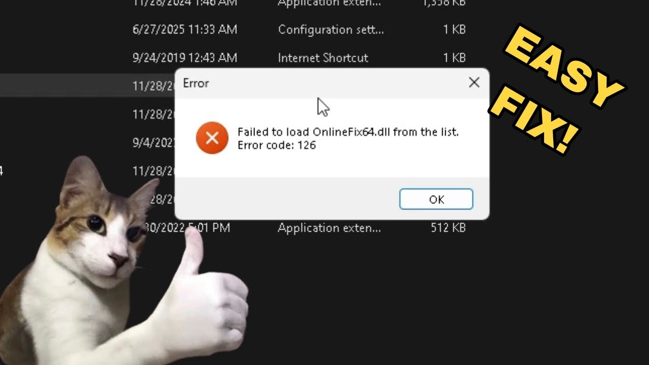 How to Fix Failed to Load OnlineFix64.dll from the List. Error code:126 ...