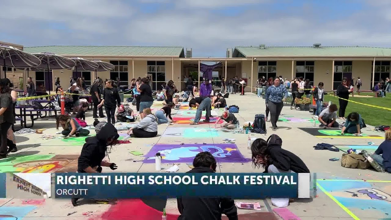 Righetti High School chalk festival 2024 - YouTube