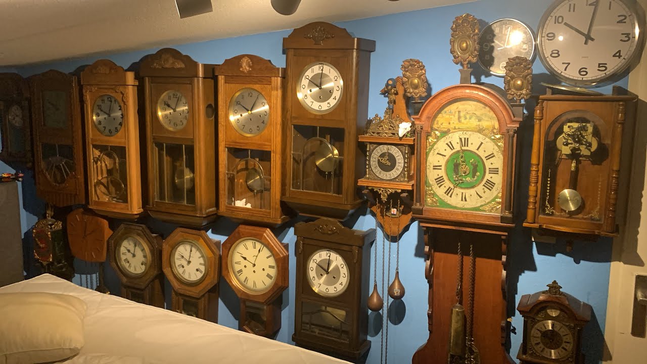 My clock collection 23 with my new jauch Westminster wall clock - YouTube