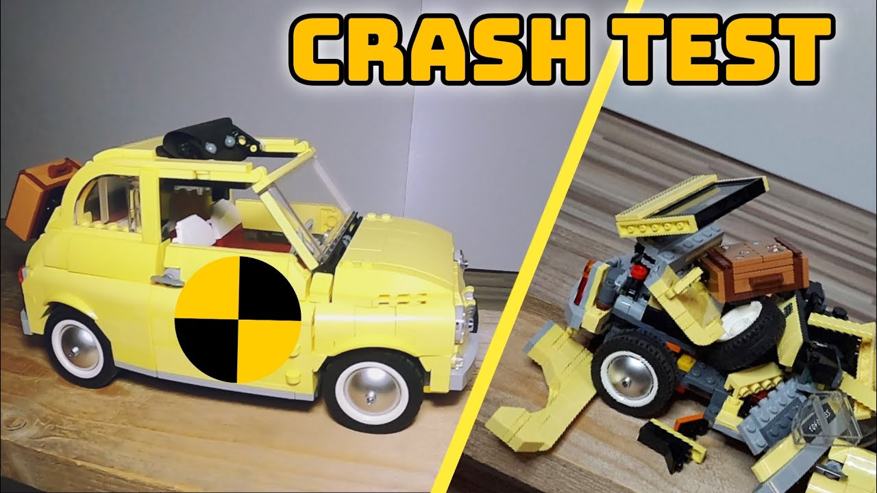 ⚡ LEGO bricks 🚗 Crash Test FIAT 500 Miniature Car Vehicle BeamNG Sacle ...