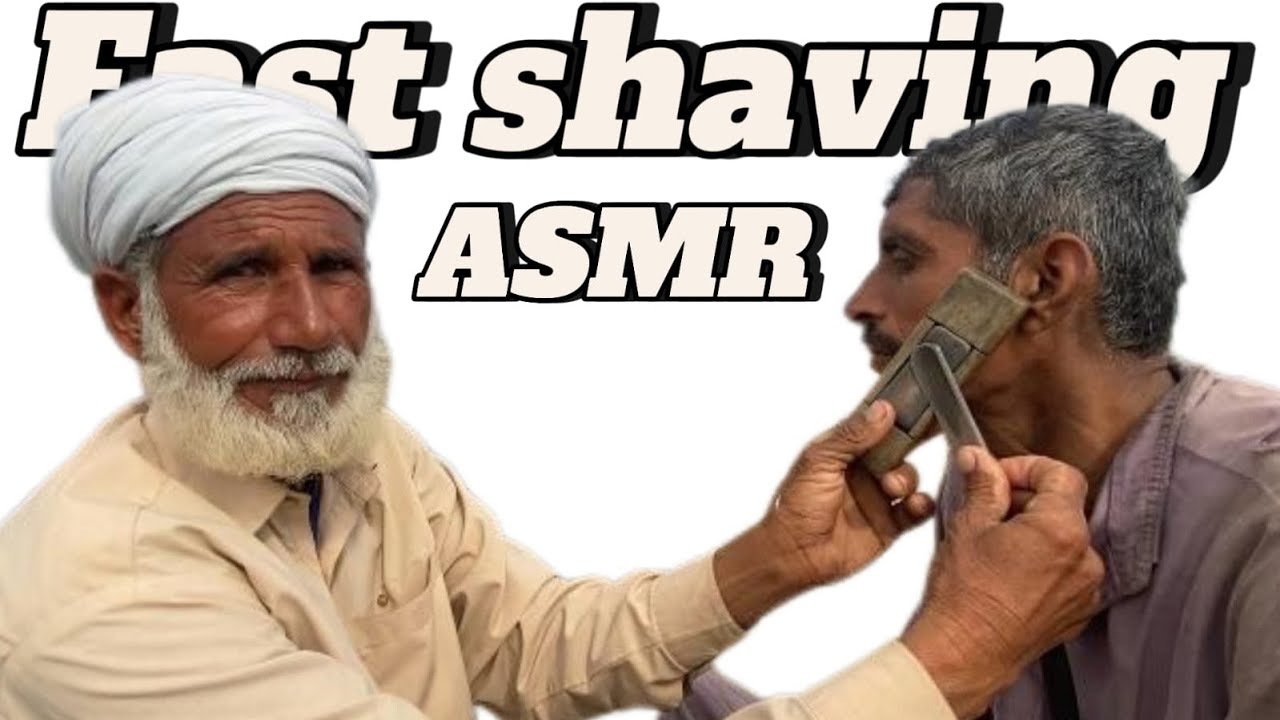 Asmr fast shaving and hair cutting with old barber - YouTube