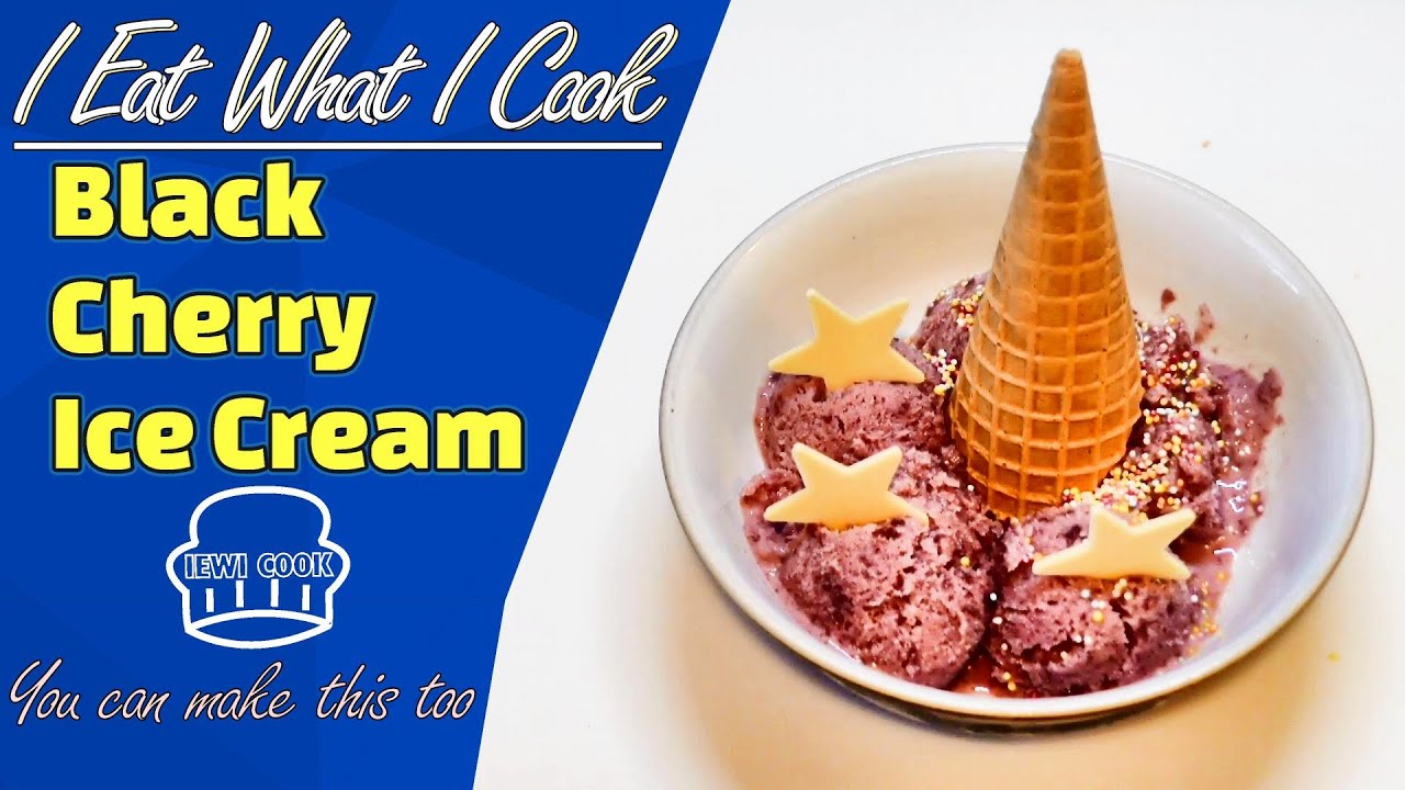 Black Cherry Kirsch Ice Cream | Eggless Low-Fat Ice Cream | IEWICOOK ...