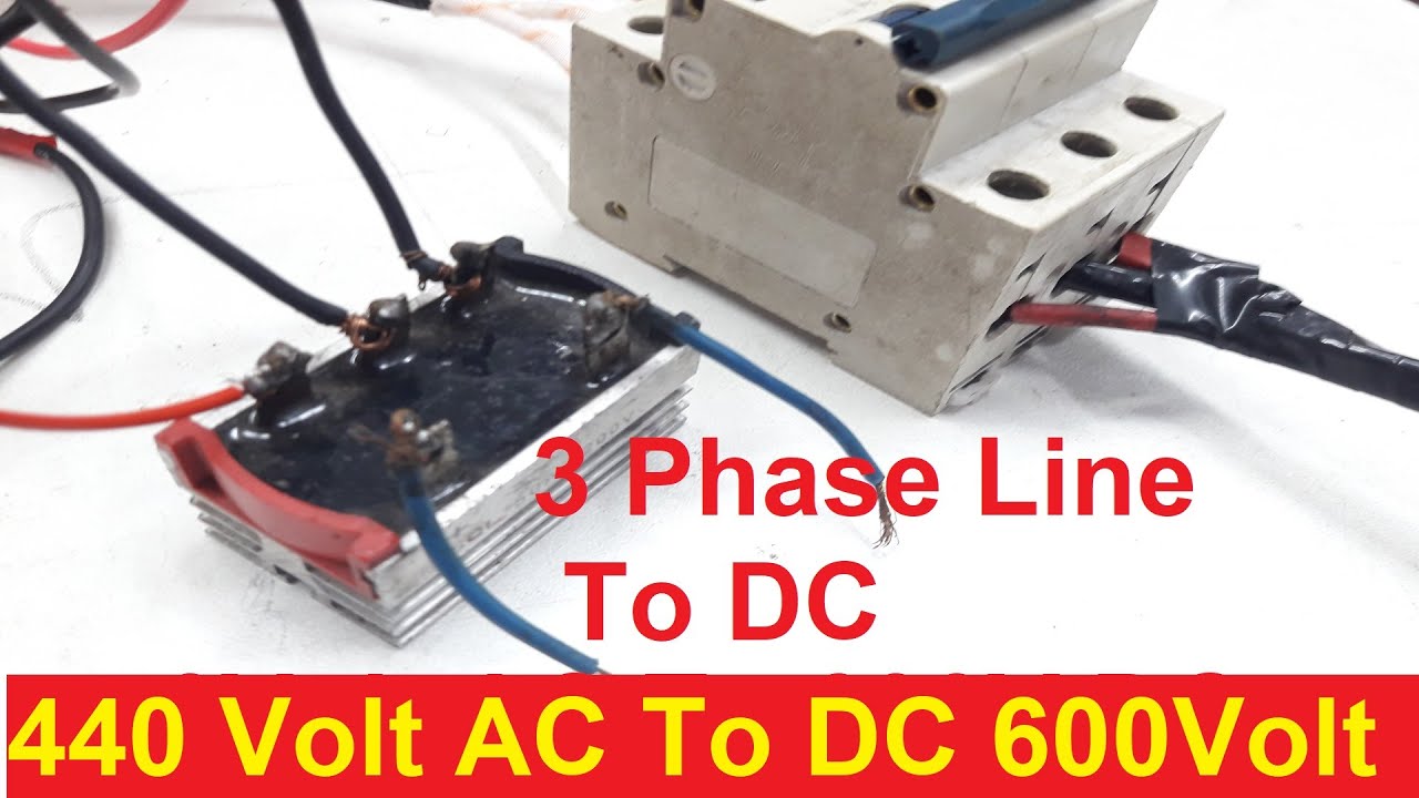 3 phase line to dc. Three phase rectifier. How to connect 3 phase rectifier - YouTube