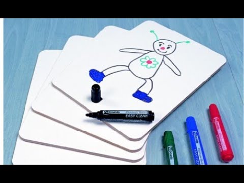 DIY Writing board for kids | Dry erase board with plastic sheet and ...