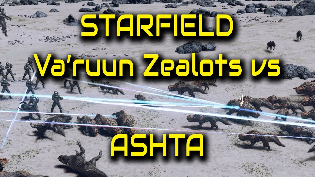 Starfield BATTLE ROYALE - 100 Va'ruun Zealots vs 50 ASHTA - YouTube