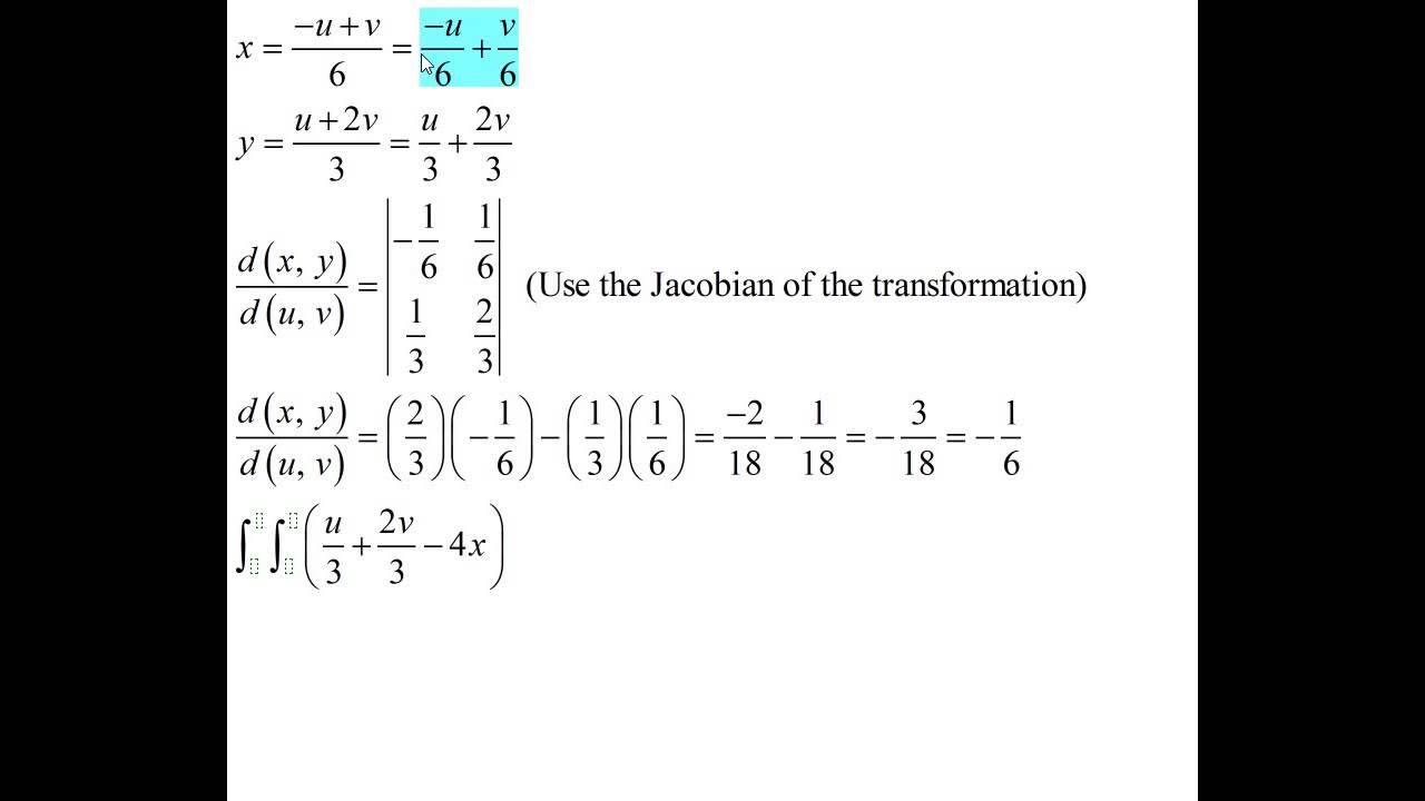 Calculus: How to Find the Double Integral Using Jacobian of the ...