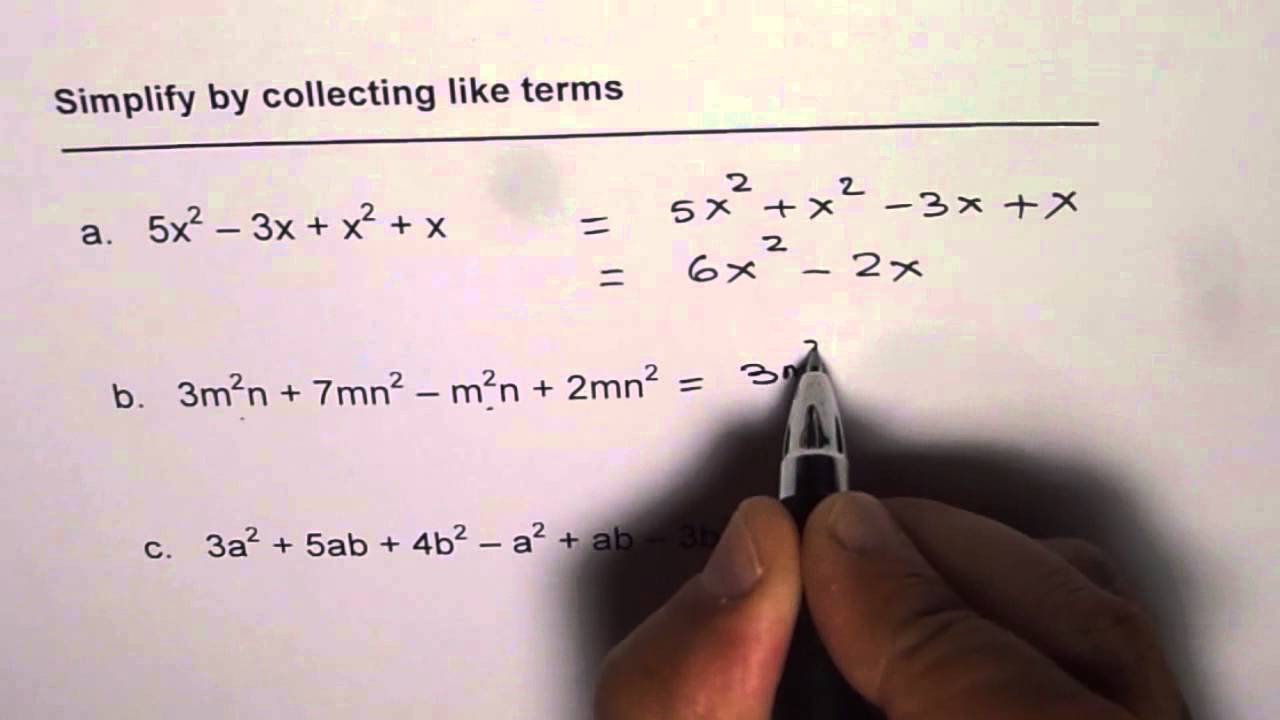 Combine Like Terms to Simplify Polynomial - YouTube