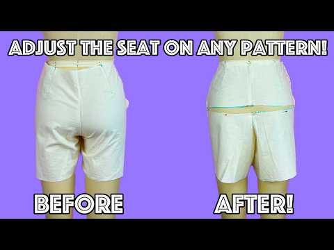 Seat Adjustment Pants Pattern Drafting Tutorial! Make It Bigger OR Smaller!