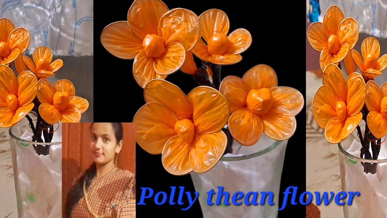 Polly thean flower west material polly bag flower #decoration - YouTube