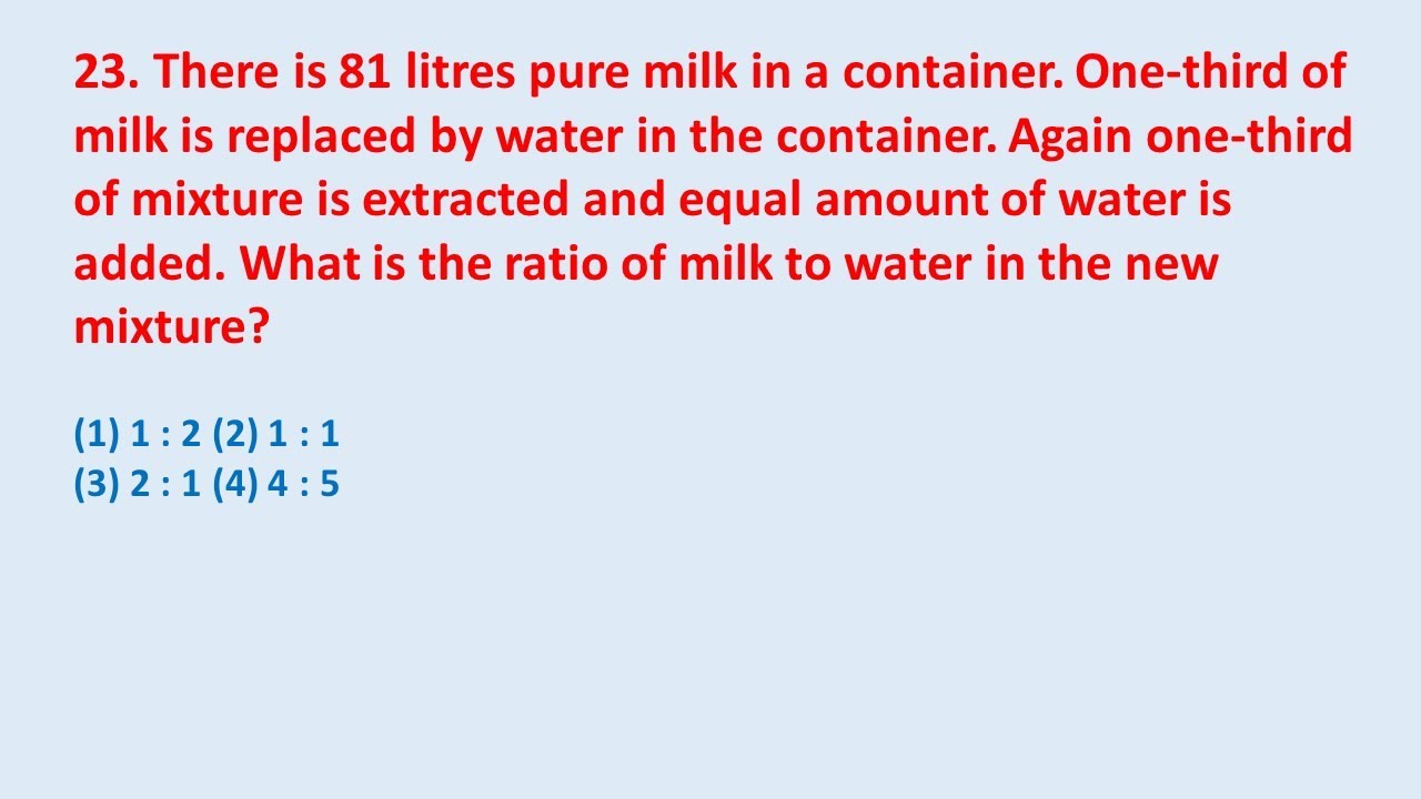 23 There Is 81 Litres Pure Milk In A Container One third Of Milk Is 23-there-is-81-litres-pure-milk-in-a-container-one-third-of-milk-is