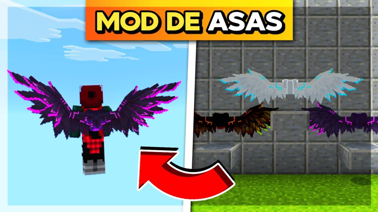 🦊COMO TER MOD DE ASAS VOADORAS PARA MINECRAFT PE! - YouTube