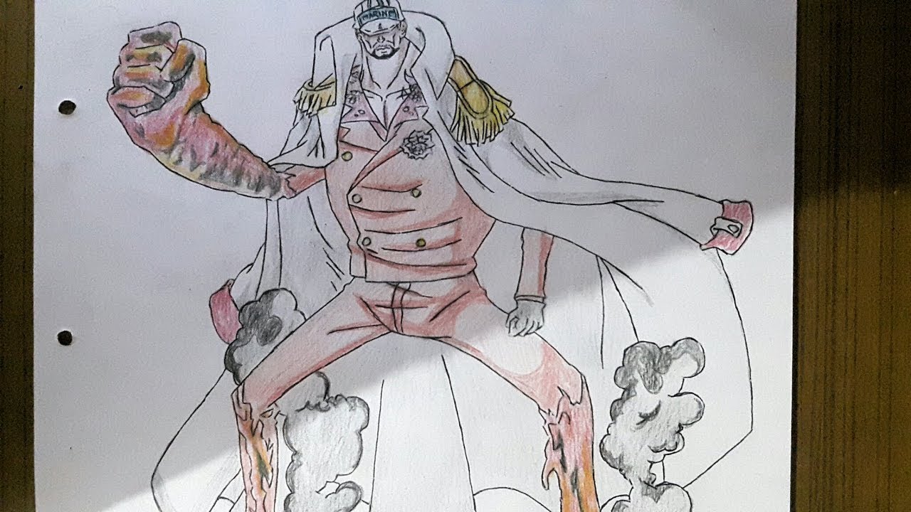 How To Draw And Color Admiral Akainu Sakazuki (New World) - One Piece ...