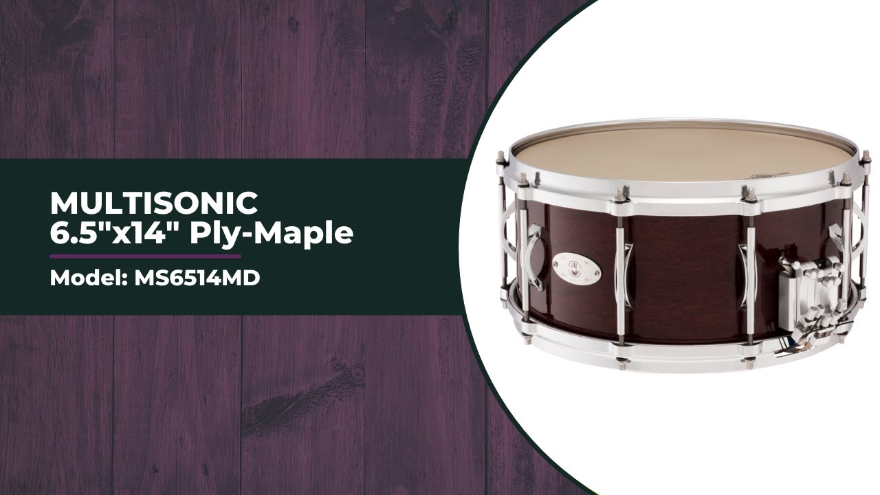 6.5 x 14 Multisonic Ply-Maple Snare Drum - YouTube
