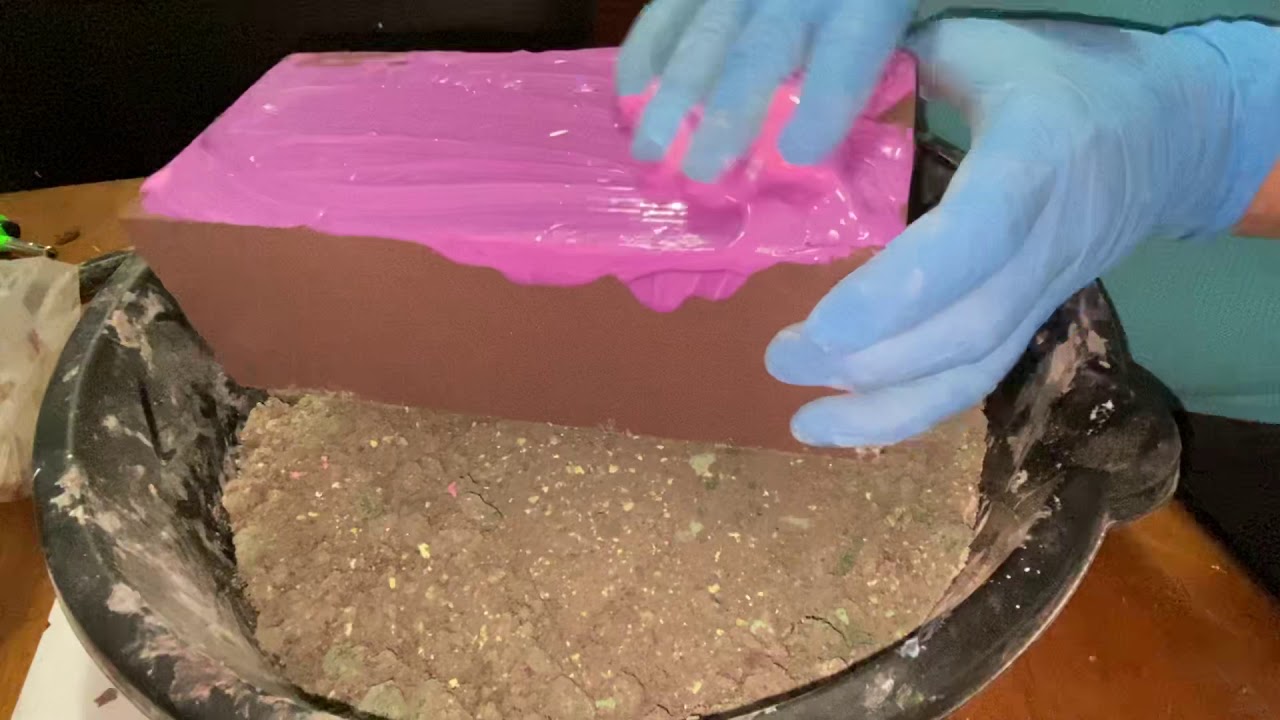 Purple and pink paint on a Sahara block - YouTube