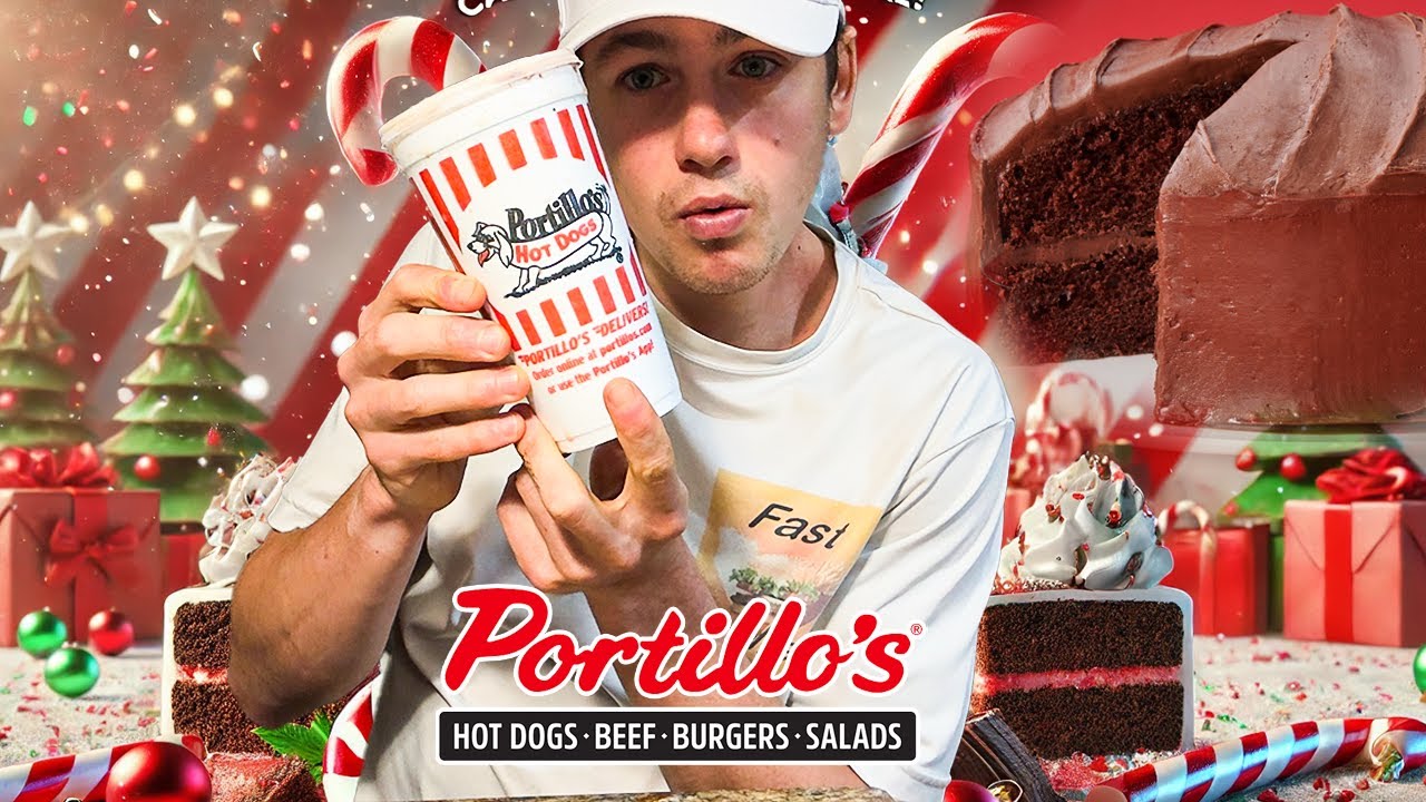 🎄🍫 NEW Candy Cane Chocolate Cake Shake from Portillo's! Better Than 5 ...