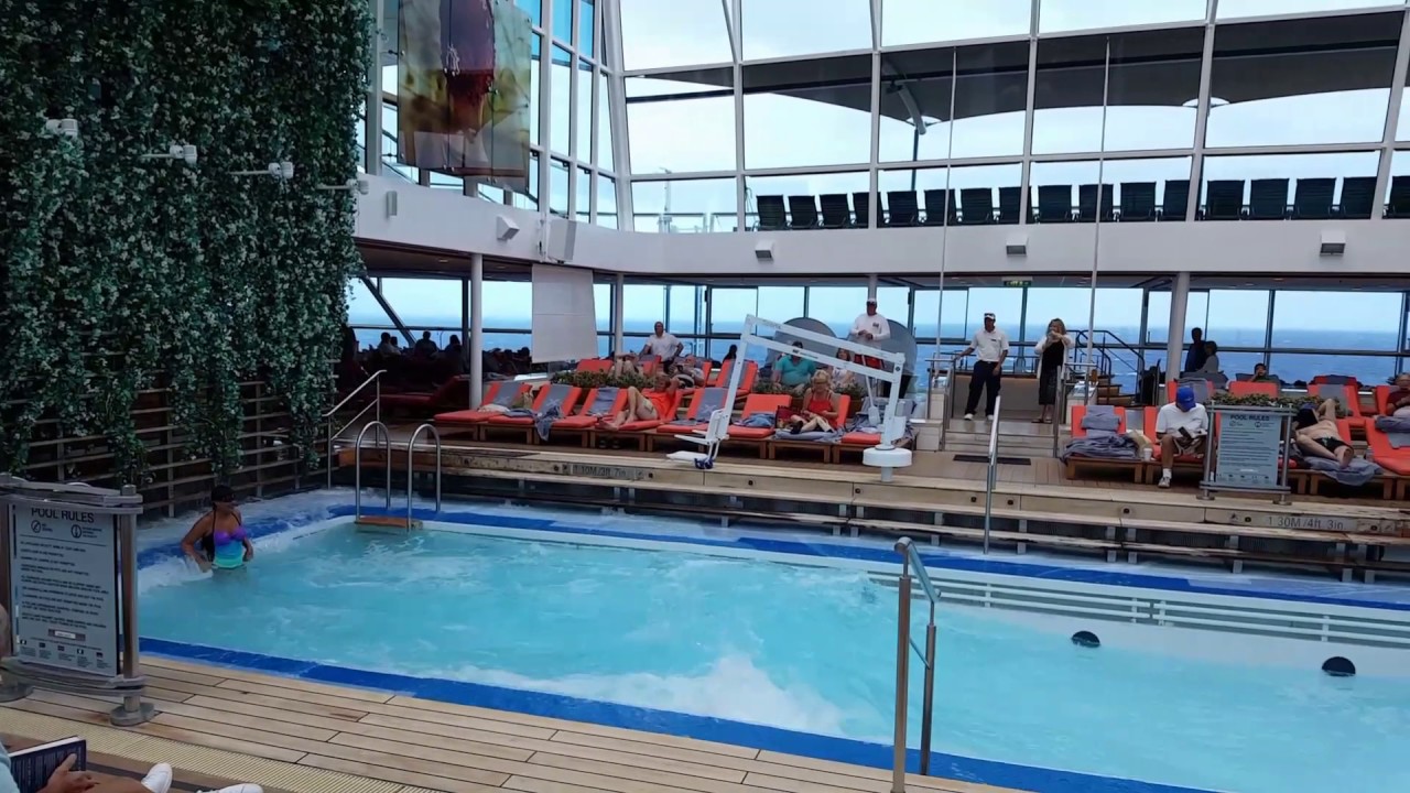 Celebrity Silhouette Solarium Pool Waves - YouTube