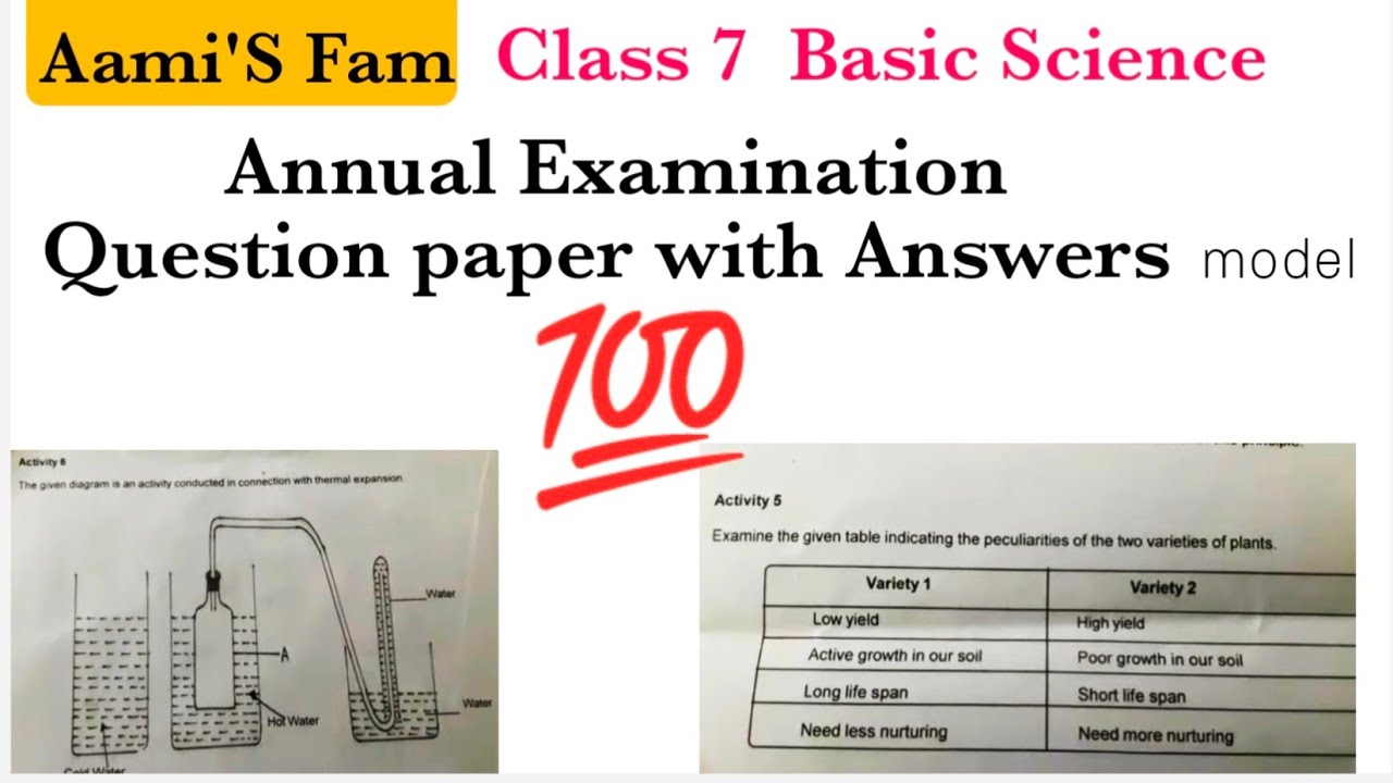 Annual Examination Basic Science Class 7 Question Paper With Answers annual-examination-basic-science-class-7-question-paper-with-answers