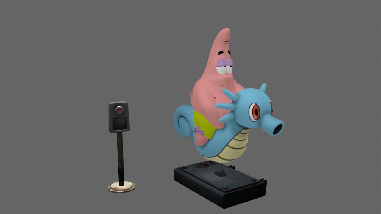 Patrick on a seahorse listening to fly me to the moon but it's 3D - YouTube