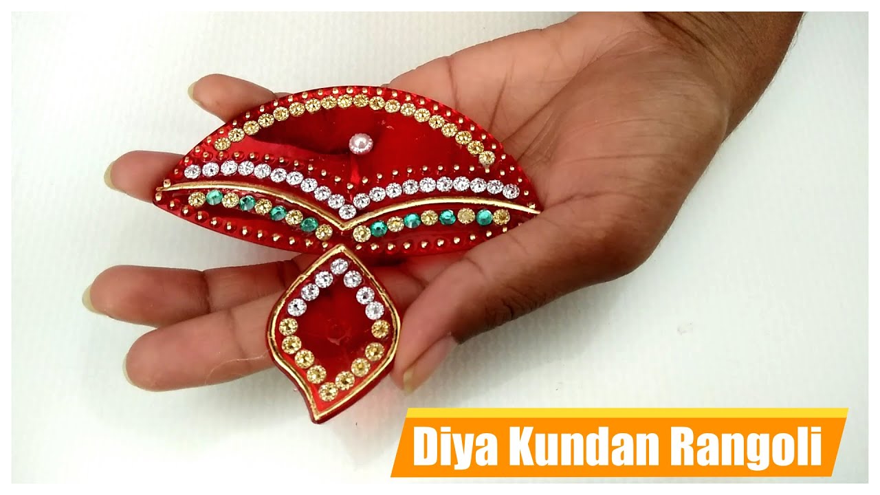 How to make Acrylic Kundan Rangoli |Easy Rearrangeable Kundan Rangoli ...
