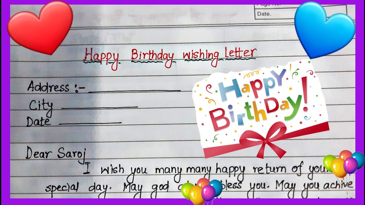 Happy birthday wishing letter//Firends Happy birthday letter//Happy ...