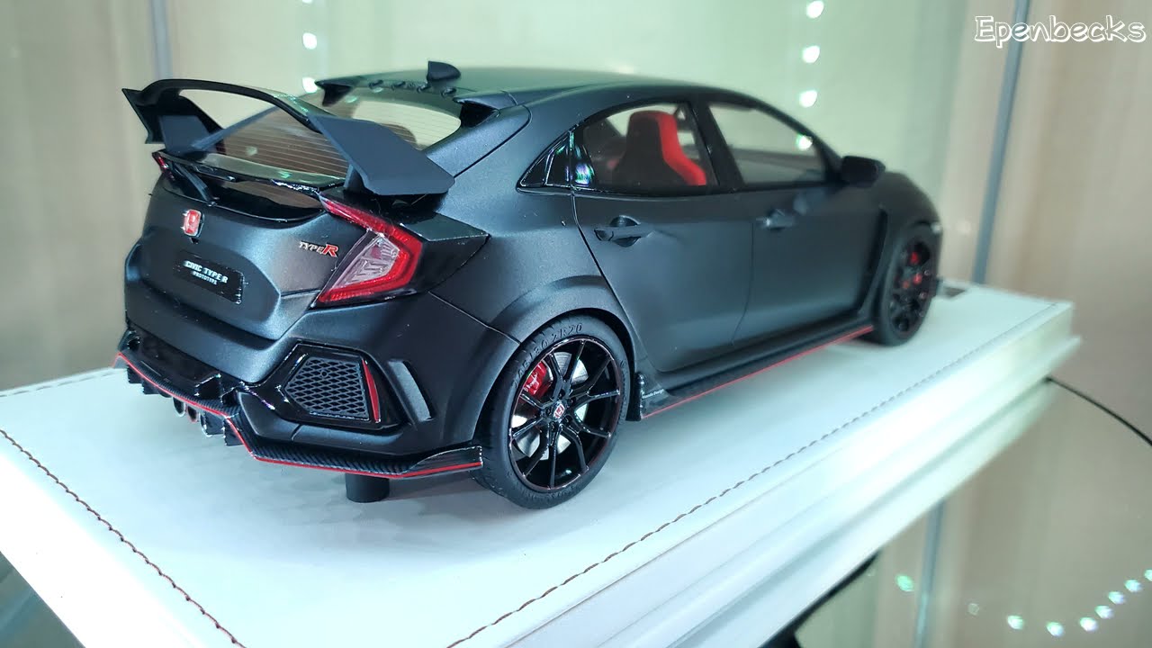 Honda Civic TYPE-R 2017 Matte Black by MotorHelix 1/18 - YouTube