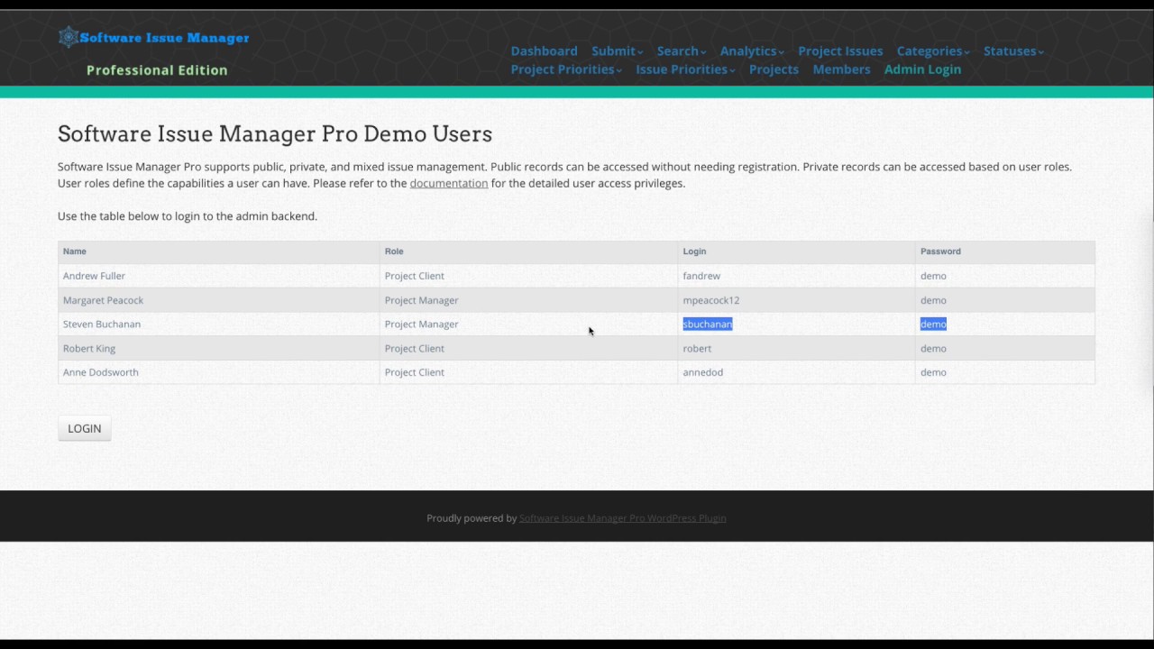 Software Issue Manager Pro WordPress Plugin - Role based access - YouTube