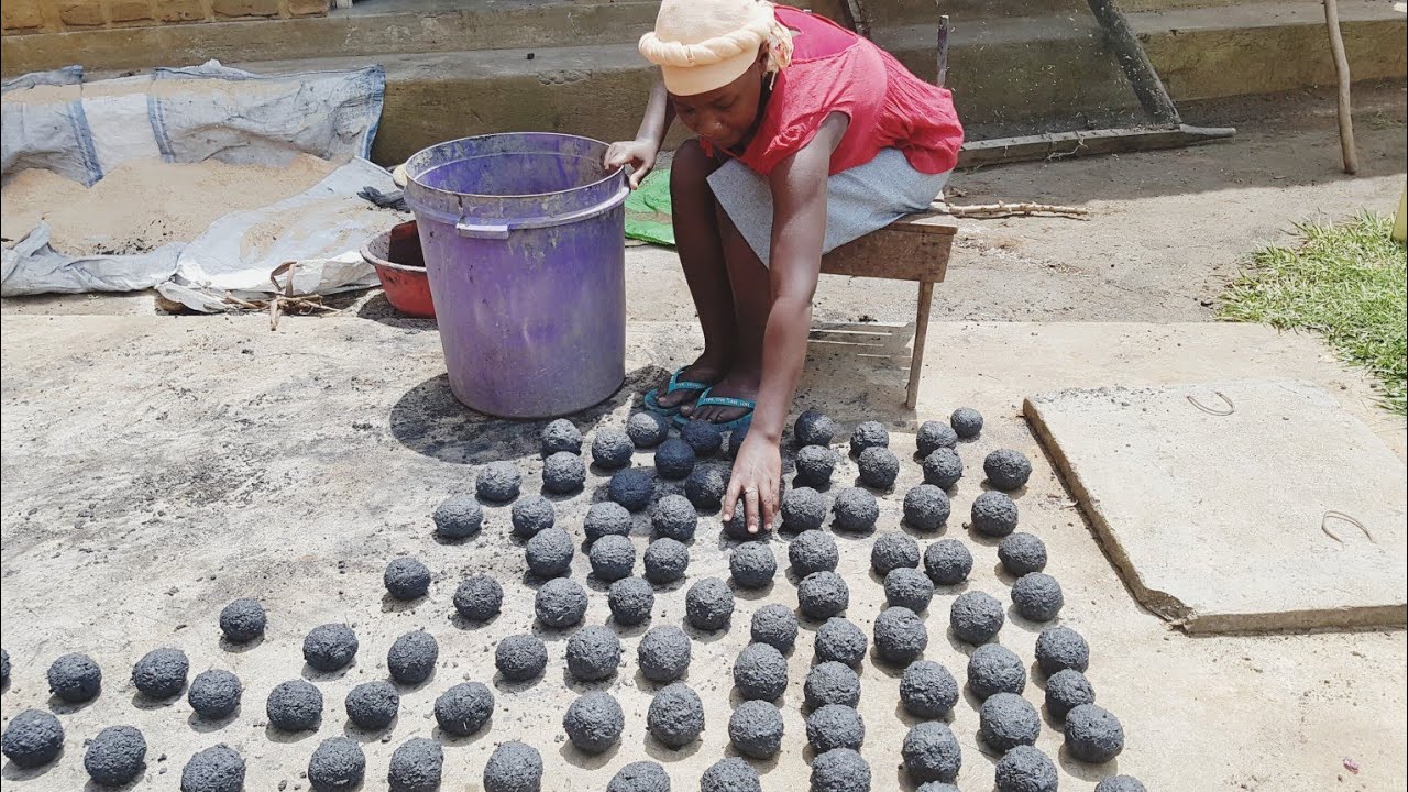 How To Make Charcoal Briquettes (method 2)//African Village Life - YouTube