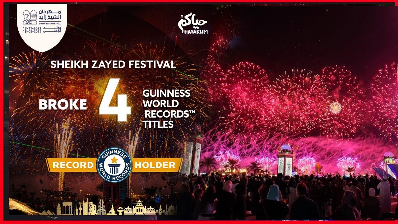 Fire works Sheikh Zayed Festival Guinness World Records 4K #fireworks ...