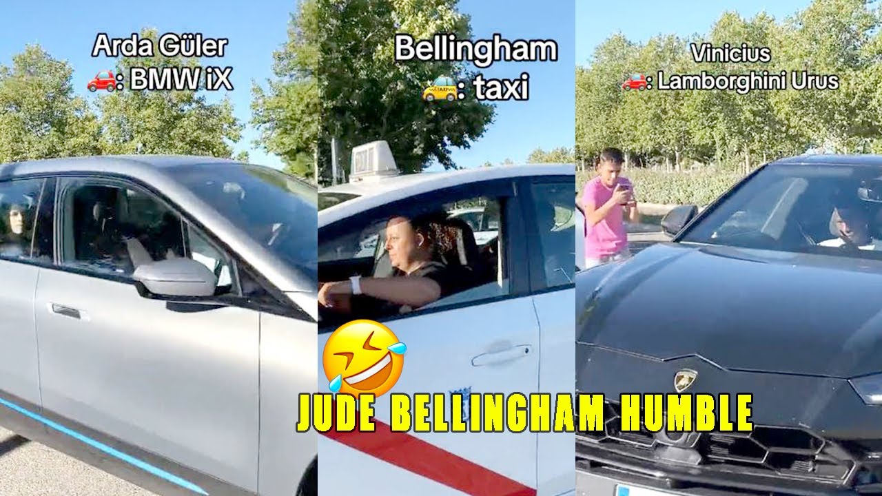 JUDE BELLINGHAM ARRIVING FOR TRAINING IN A TAXI, ARDA GÜLER WITH BMWIX ...