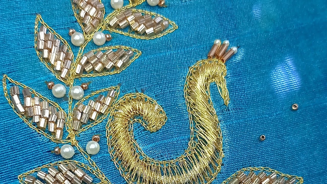 Peacock with jimikki design for sleeve work - YouTube