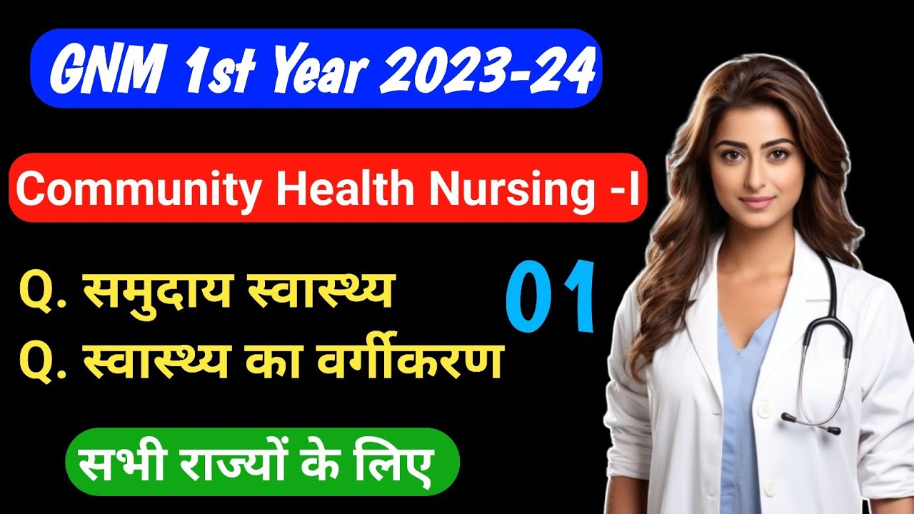 GNM 1st Year, Community Health Nursing-I, Video 01, सामुदायिक स्वास्थ्य ...