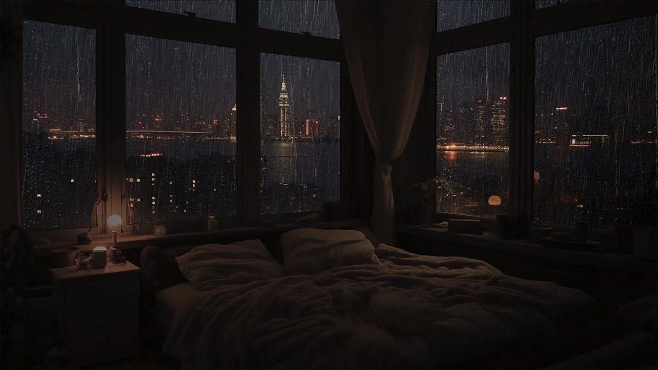 Rainy Night with Cozy Bed | Get Rid Of Anxiety To Relax With Natural ...