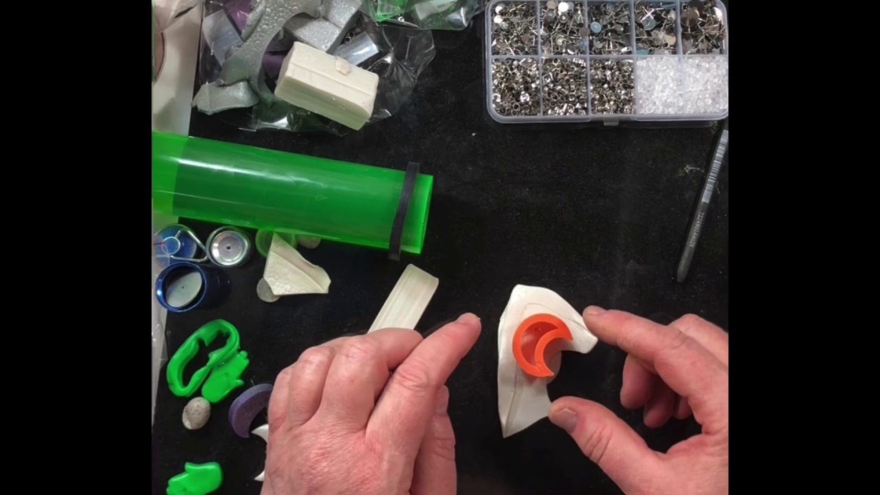 Tutorial: Embed Earring Post In A Bit Larger Textured Polymer Clay ...